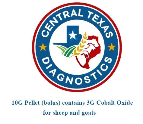 Cobalt pellets (bolus) for sheep and goats