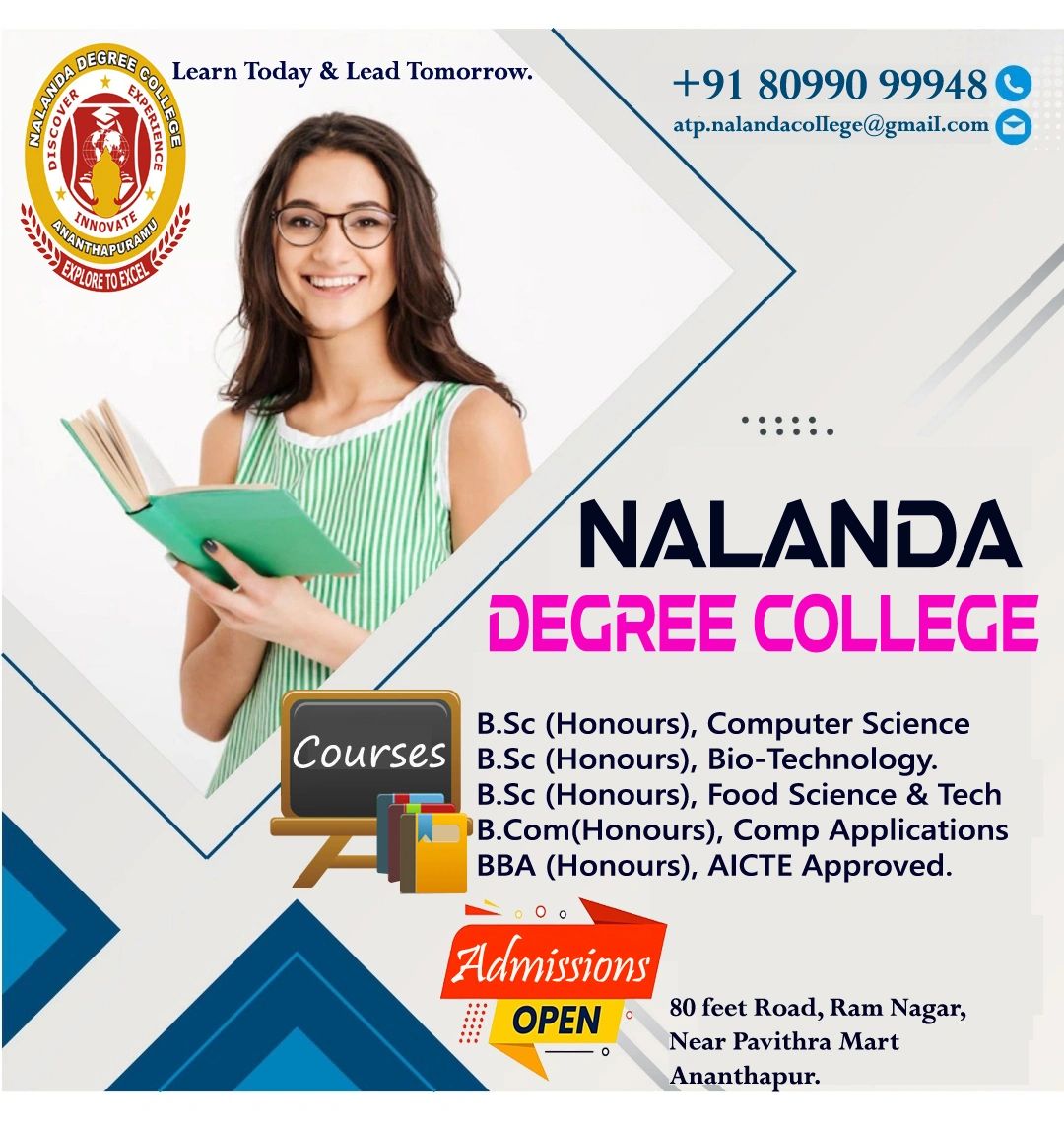 Nalanda Degree College, Ananthapur. Contact Us: 8099099948
