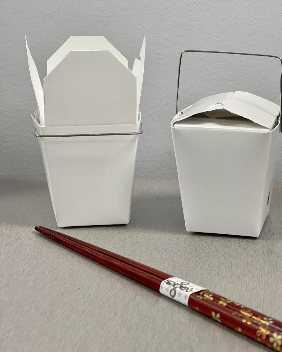 White Chinese Take Out Box - 12 Pcs