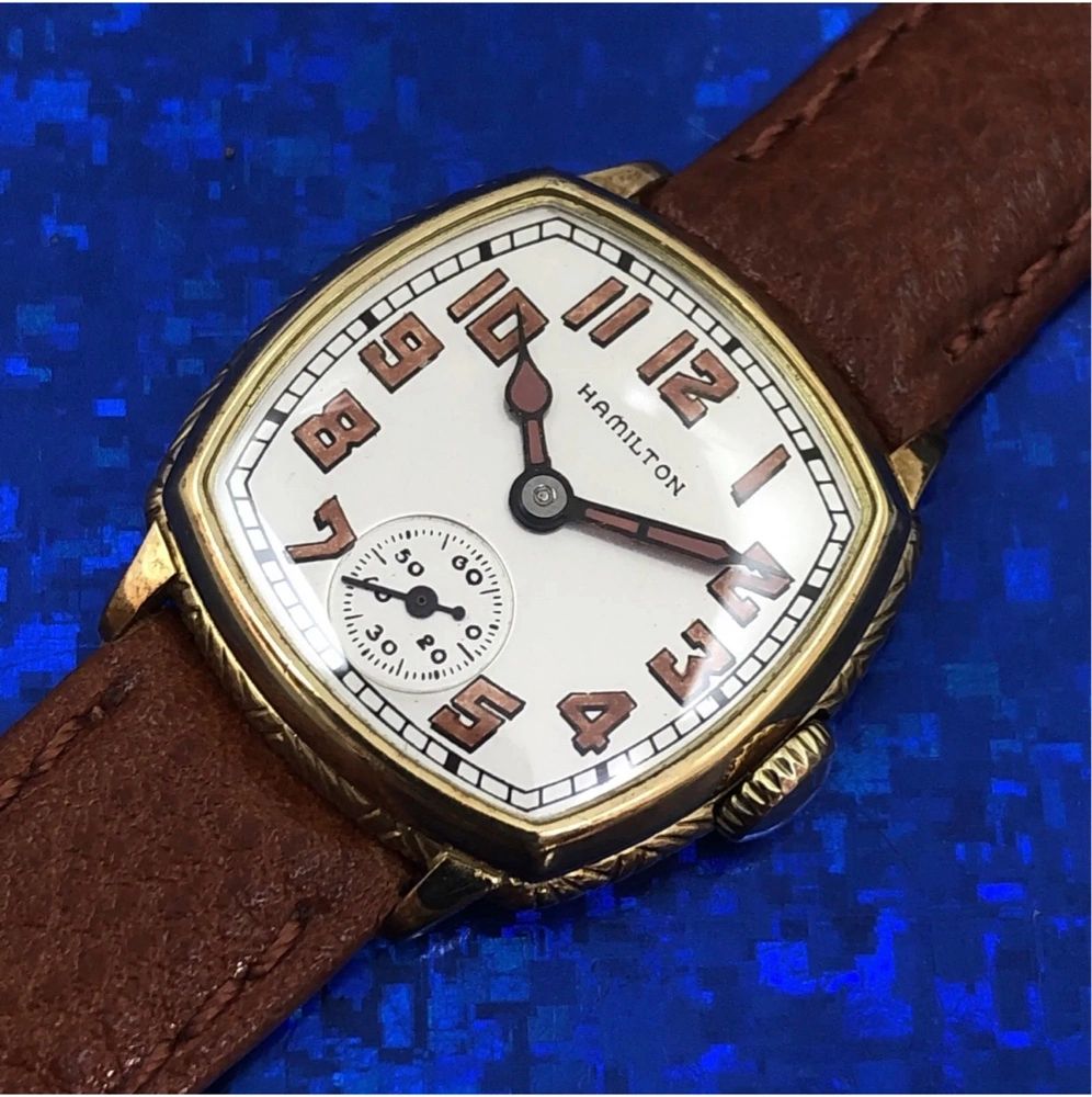 Exquisite Vintage 1927 Man’s HAMILTON CUSHION FULLY Serviced / 1 Year ...