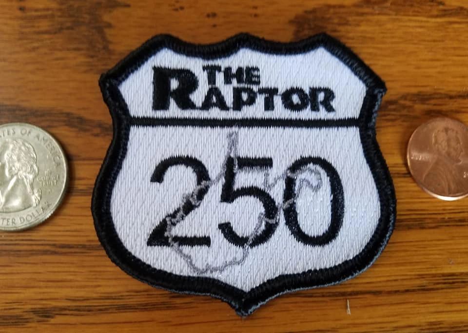 Raptor Black and White Embroidered Patch