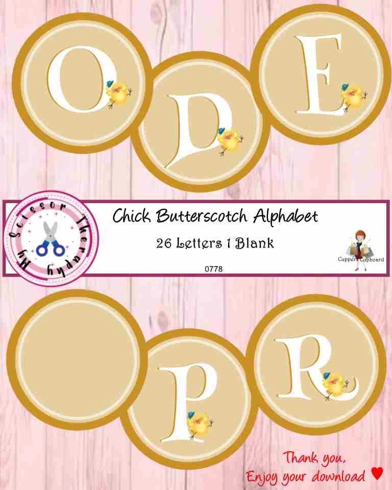 Chick Butterscotch Alphabet PNG Digital Download Images 0778