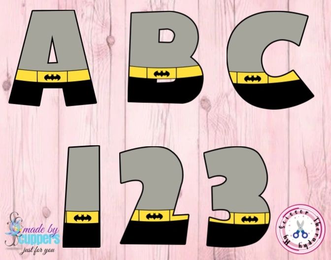 Batman Alphabet PNG Instant Digital Download 1386