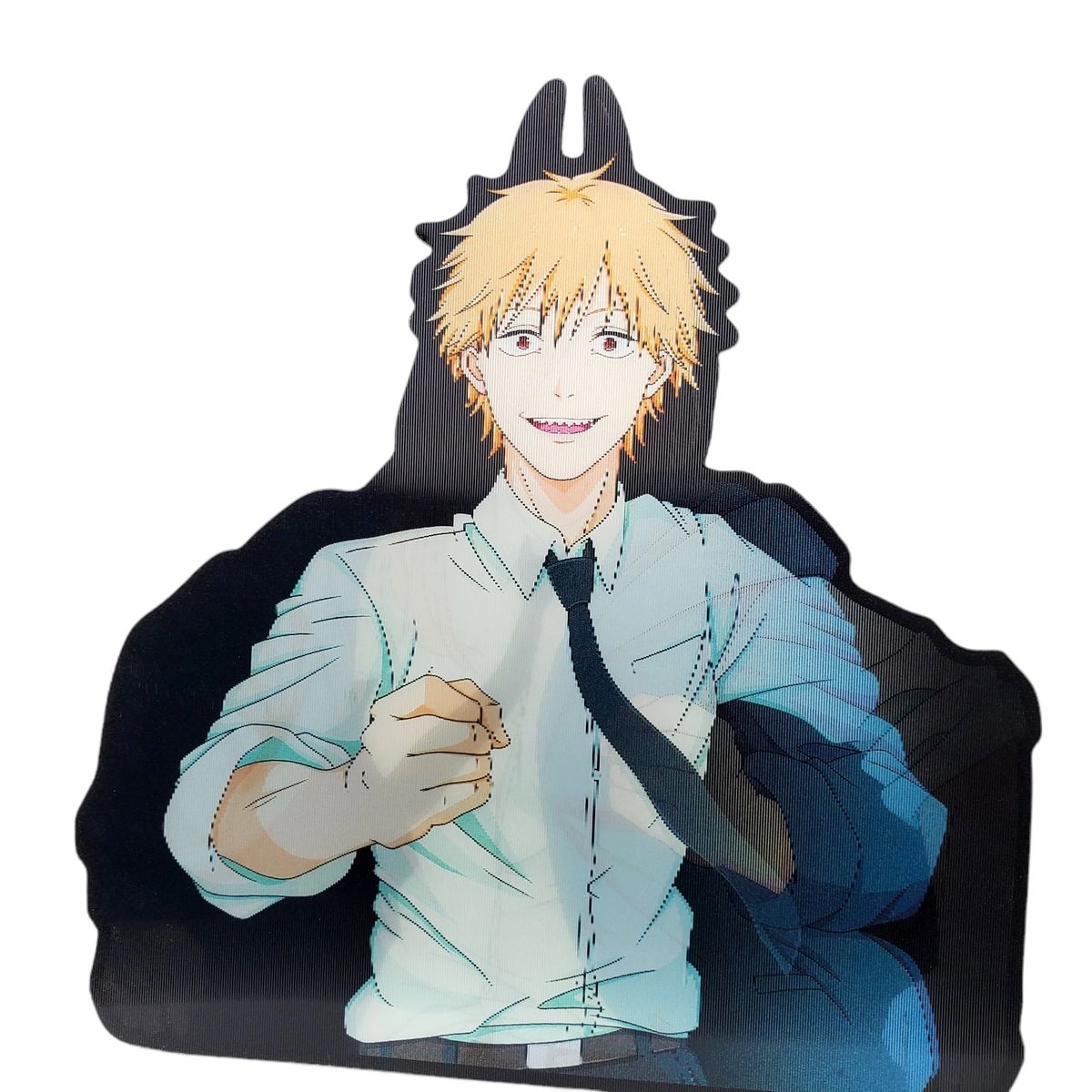 Chainsaw Man Power and Denji Dancing 3D Car Sticker Peeker Lenticular