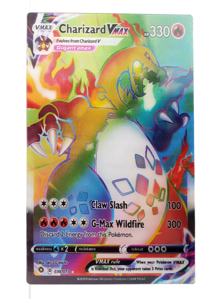 Rainbow Charizard VMAX Gigantamax 3D Car Sticker Peeker Lenticular