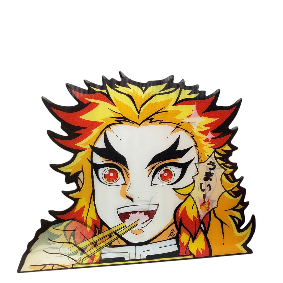Demon Slayer Flame Hashira Rengoku UMAI 3D Car Sticker Peeker Lenticular