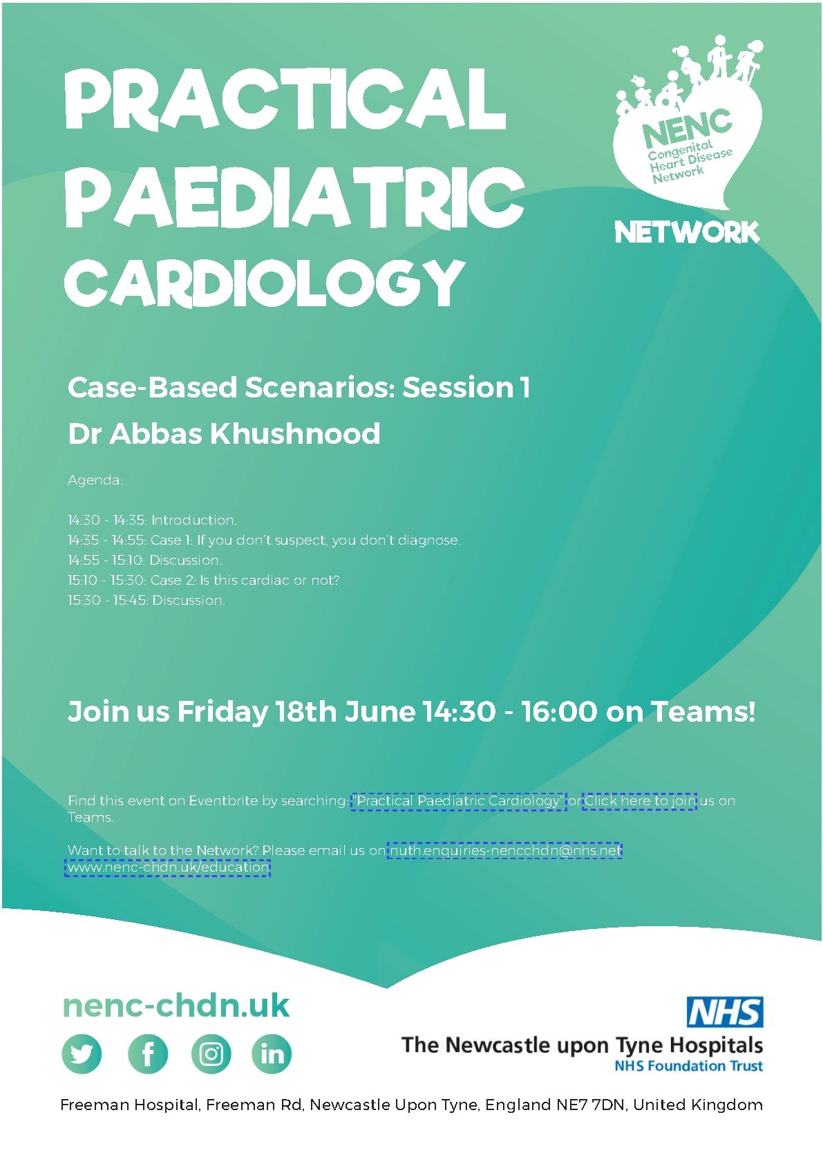 Practical Paediatric Cardiology Friday 18th June