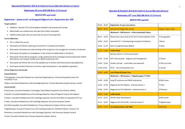 Neonatal & Paediatric ECG Arrhythmia course