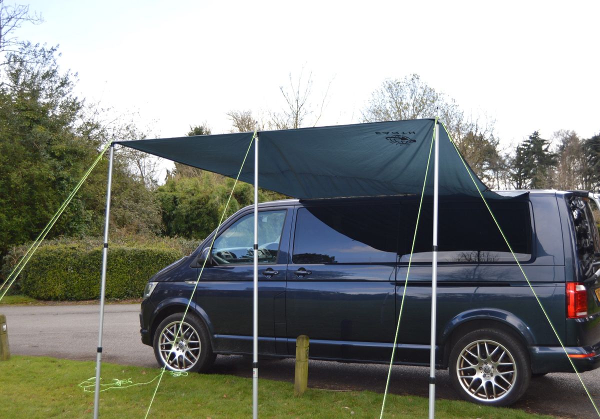 DELUX - Wild Earth Sun Canopy for VW Camper Van 2.4 X 3 Metres SILVER Grey