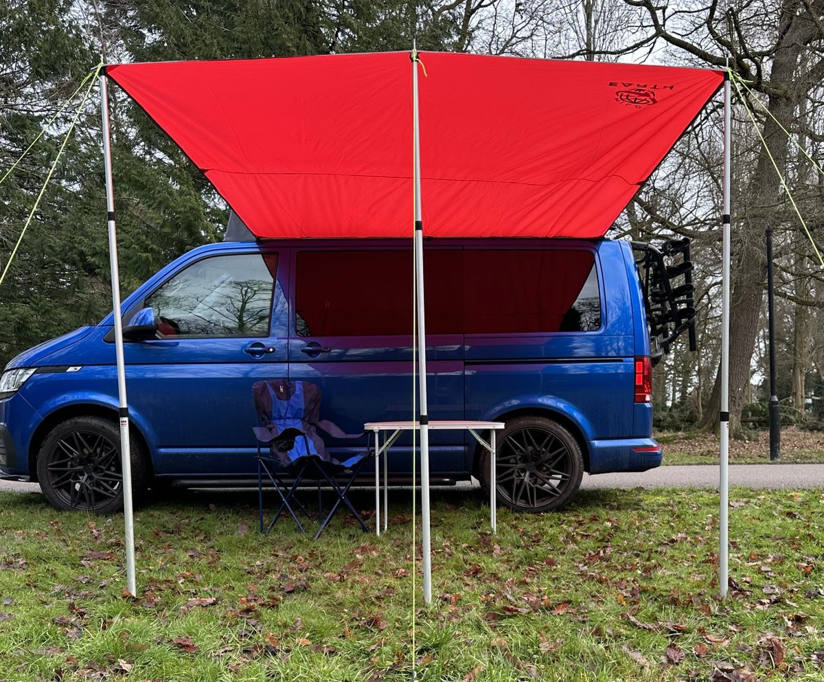 DELUX - Wild Earth Sun Canopy for VW Camper Van 2.4 X 3 Metres RED
