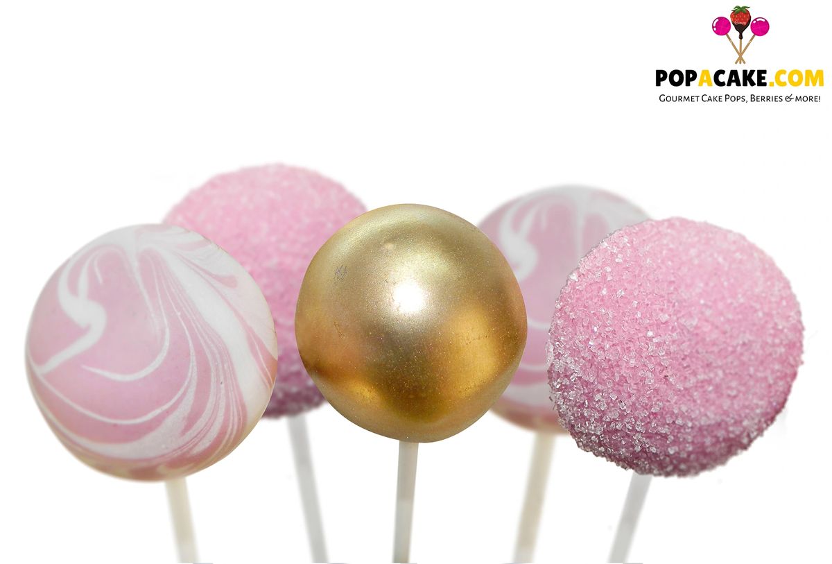 Dusty Pink & Gold Cake Pops (12 Cake Pops)