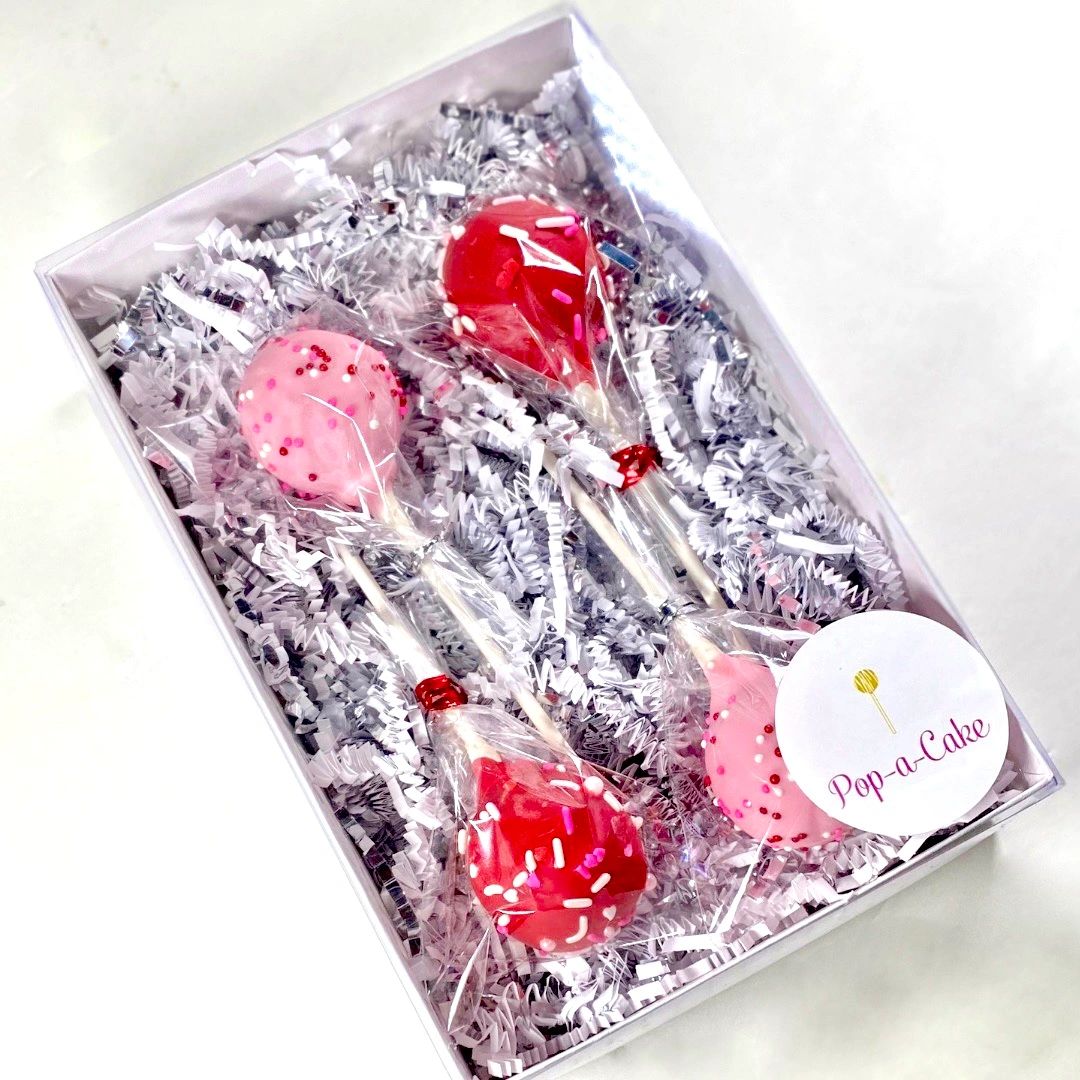 Valentine's Day Cake Pops Gift Box (4 Cake Pops)