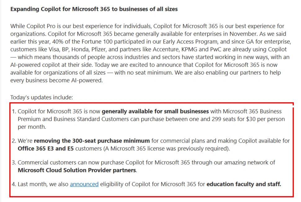 Copilot Subscription Minimum **UPDATES**