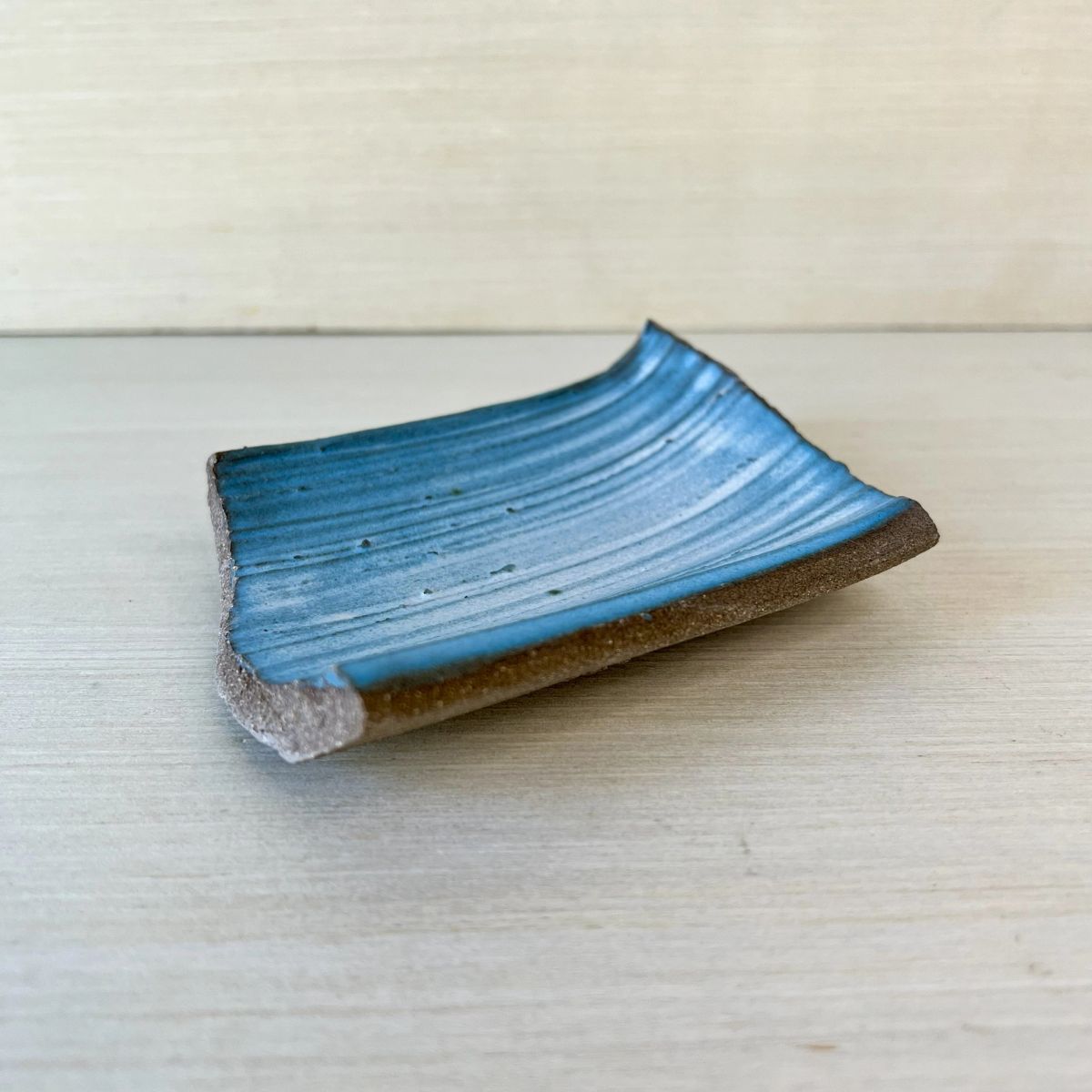 Storm Blue Broken Wave Plate by Marcello Andres Ceramics