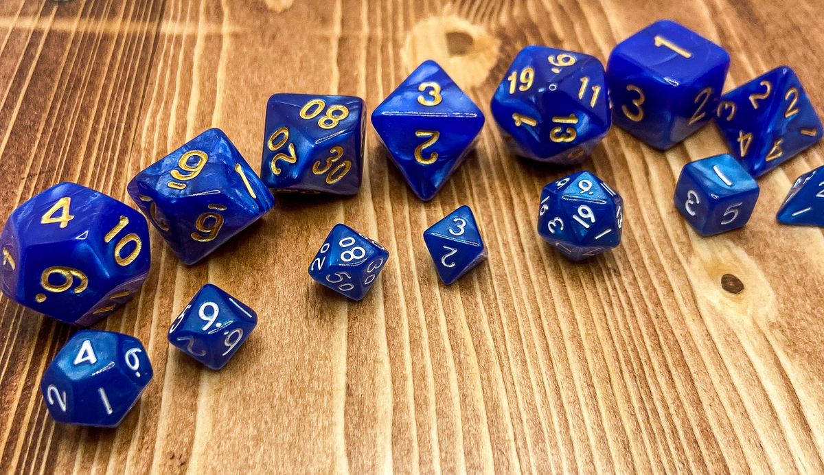 Mini Blue dice set