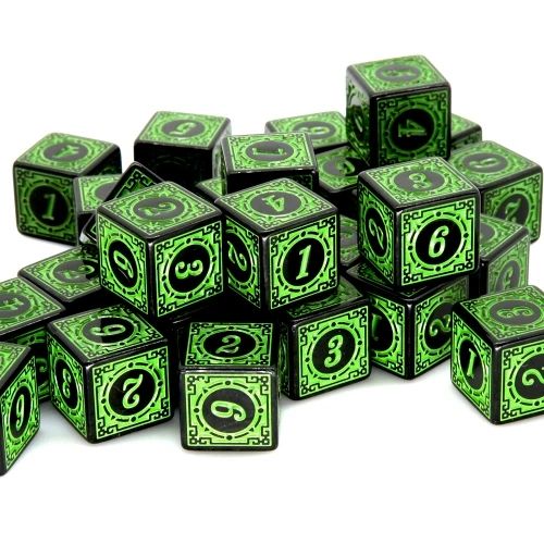 Runic Green - 10 piece d6 set