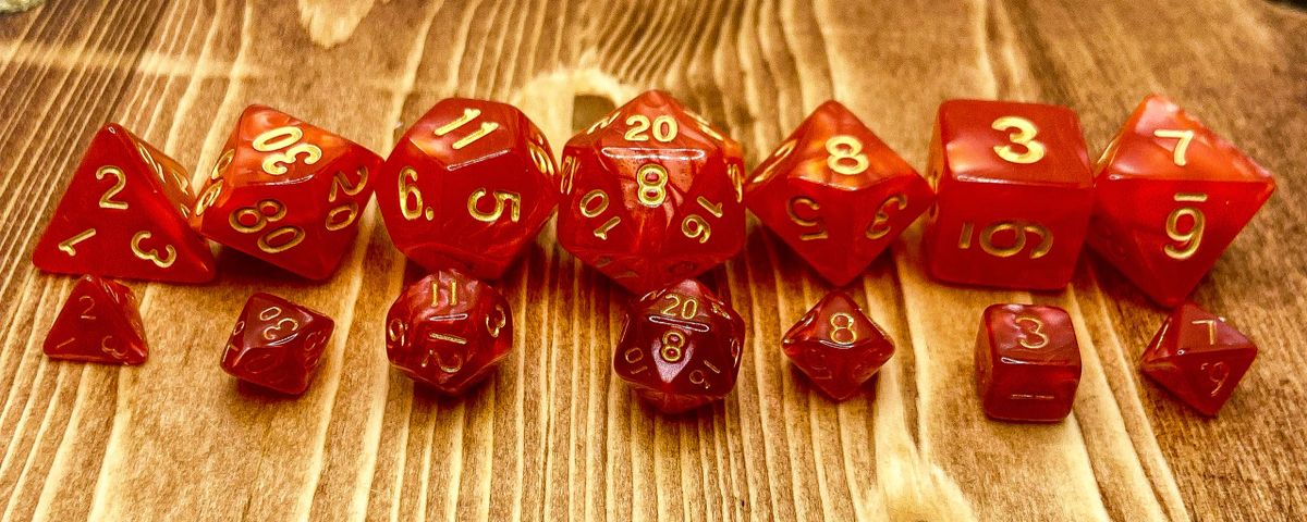 Mini Red dice set