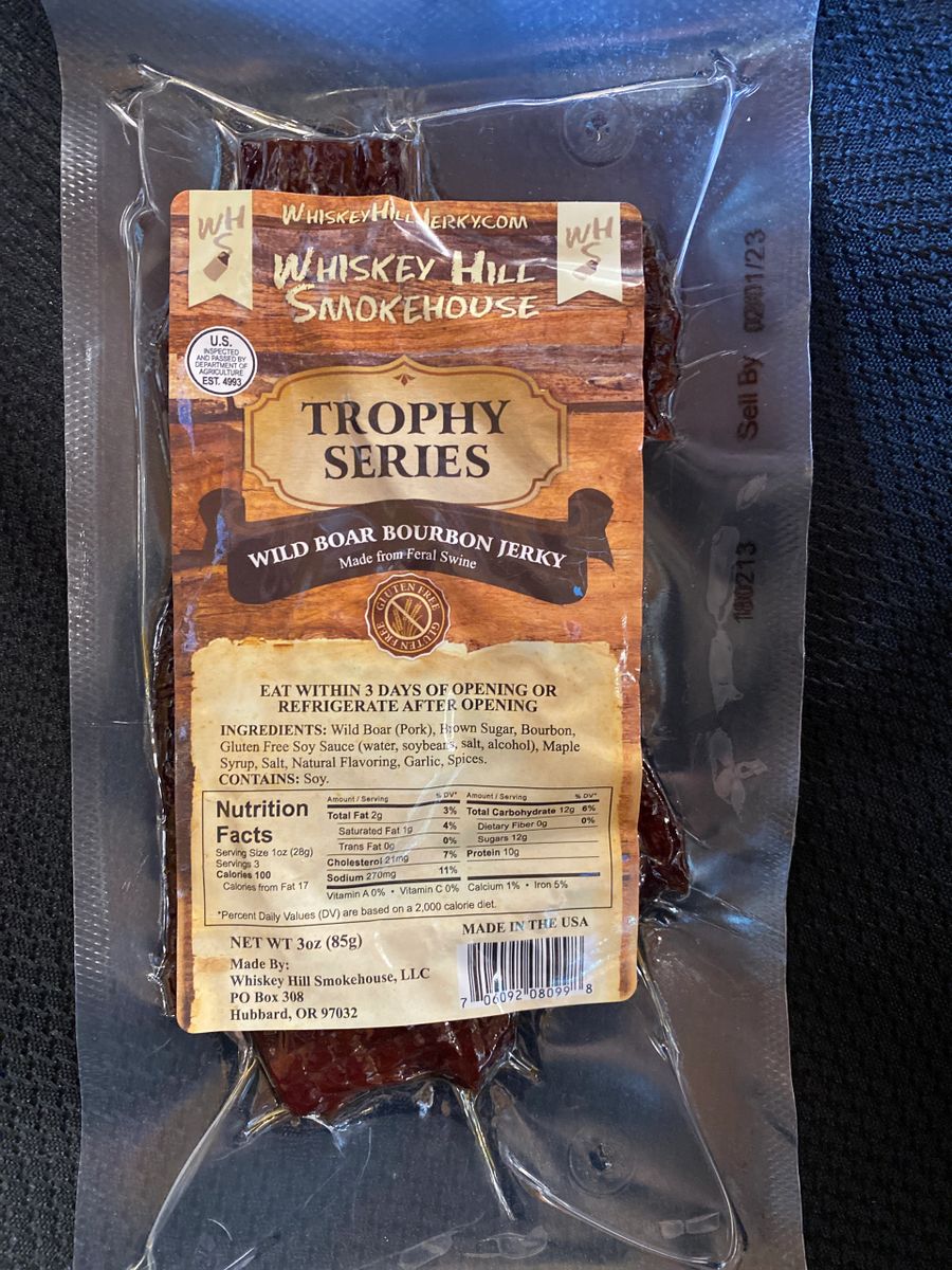 Trophy Series Wild Boar Bourbon Jerky - 3oz