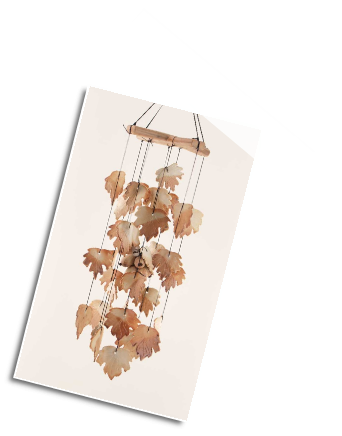 Grape Leaves & Grapes Clay Wind Chime