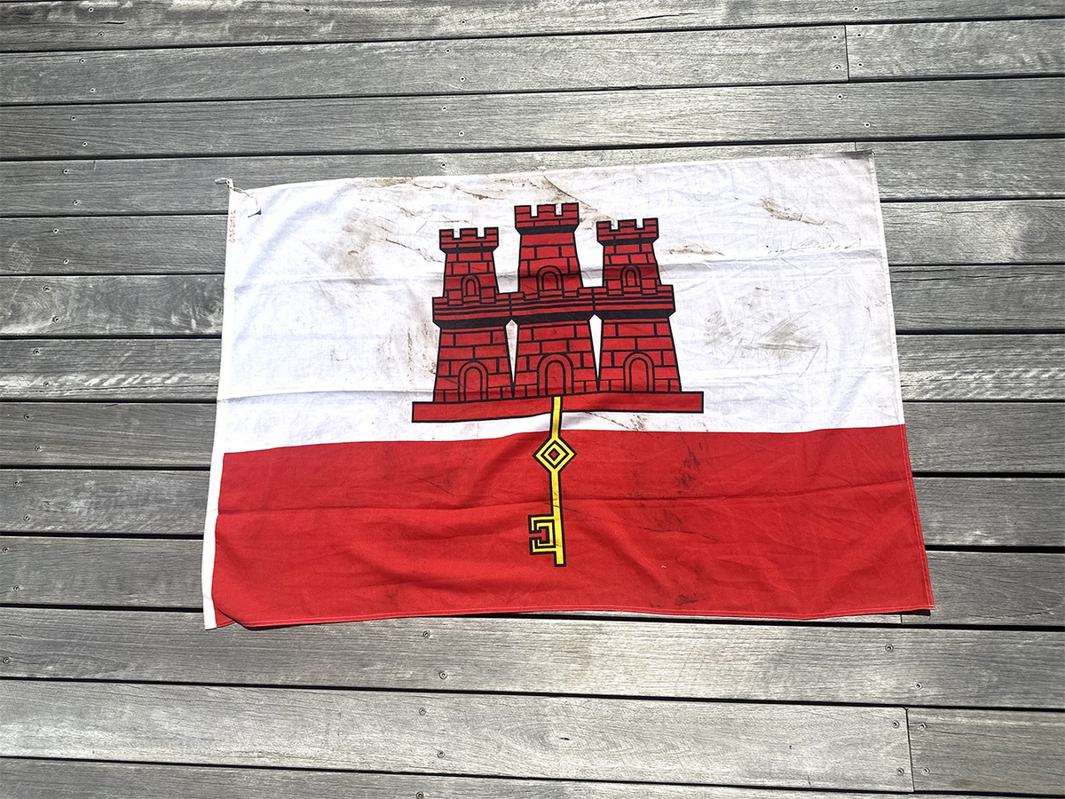 Salvaged Vintage Nautical Gibralter Flag