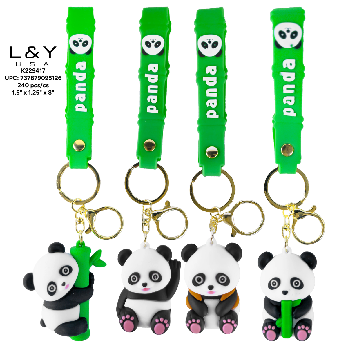 K229417 - Bamboo Panda Keychains (12 pcs)