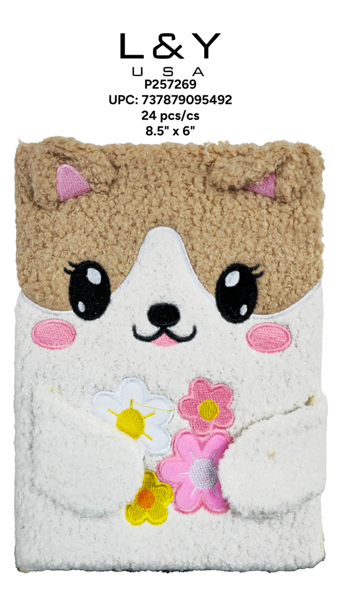 P257269 - Flower Puppy Furry Notebooks (12 pcs)
