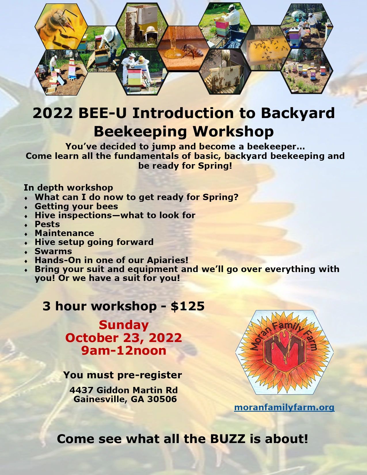 BEE-U Introduction to Backyard Beekeeping Workshop - October 2022