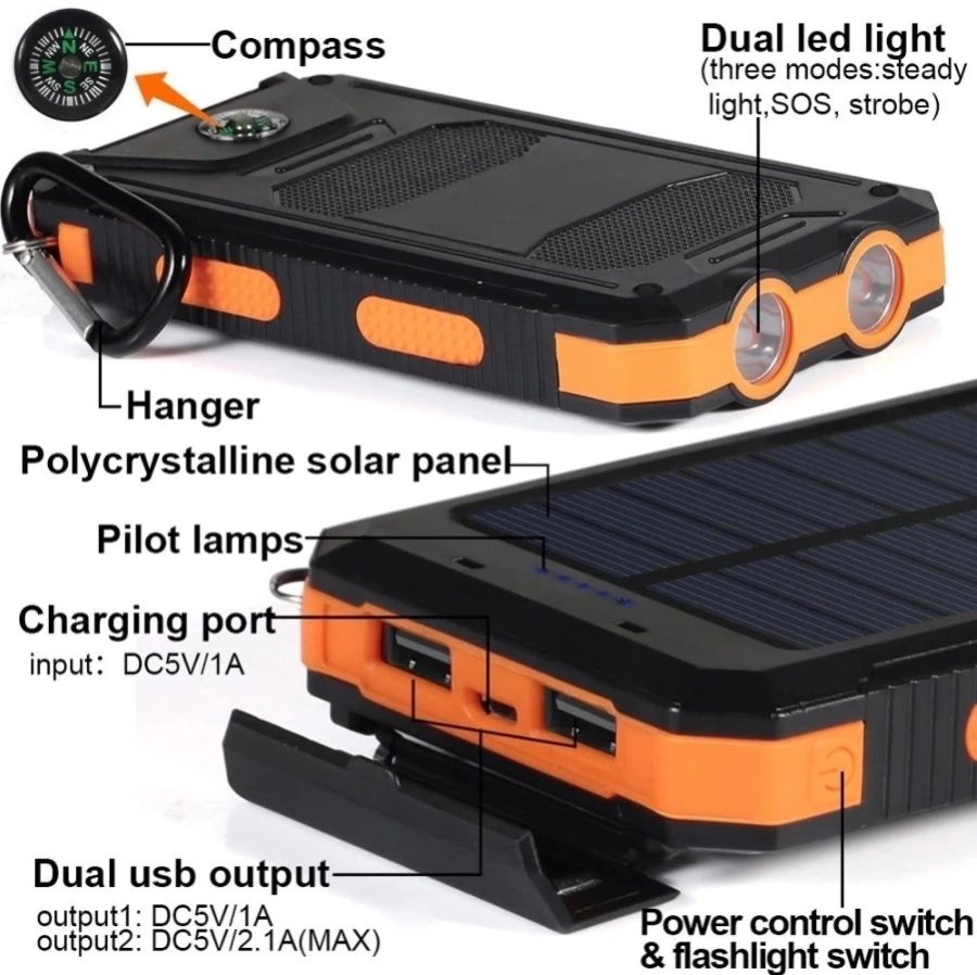 Solar Waterproof Mobile Power Bank Solar Mobile Charger Solar Mini ...