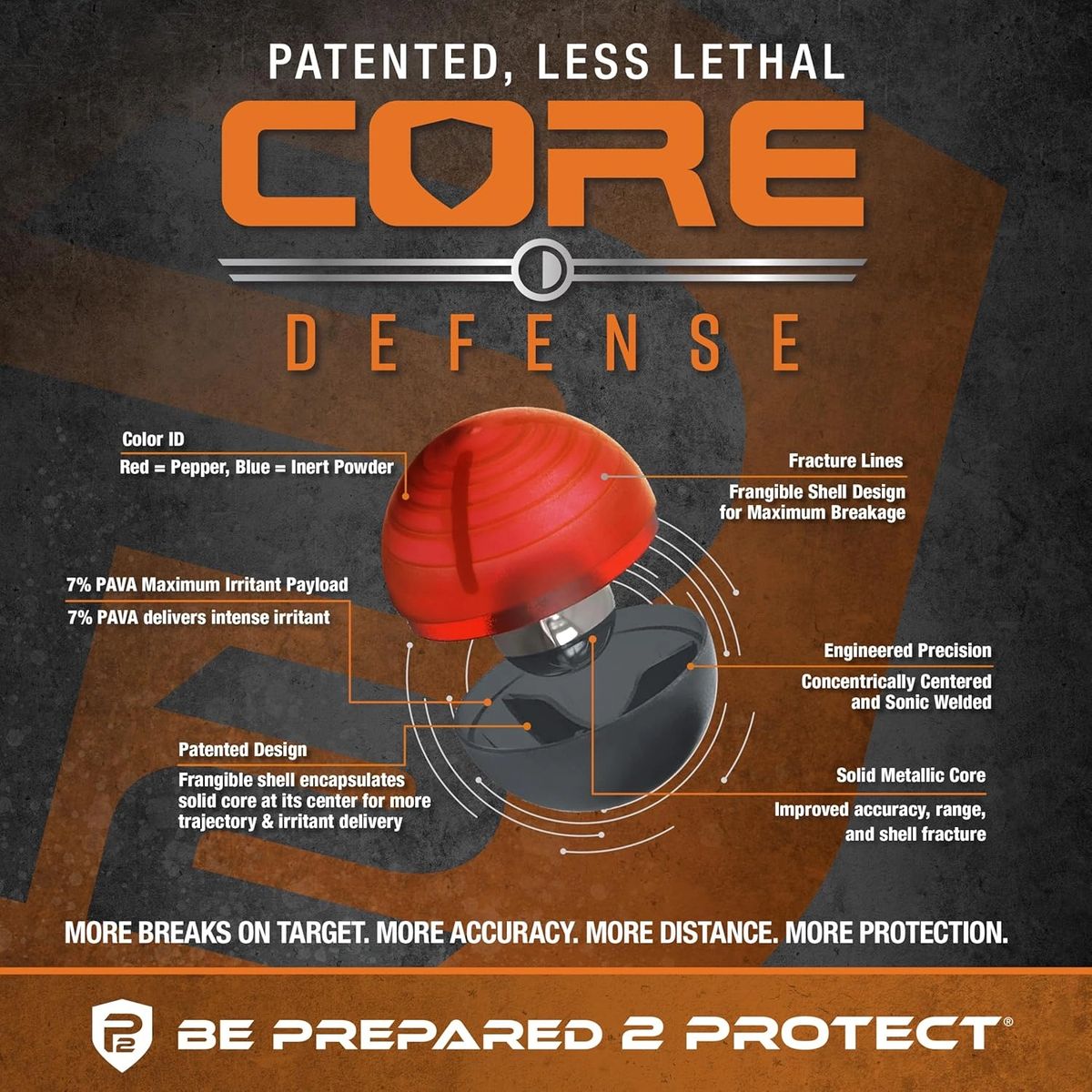 P2P Core Defense .68 Cal Hybrid Projectile 10 ct