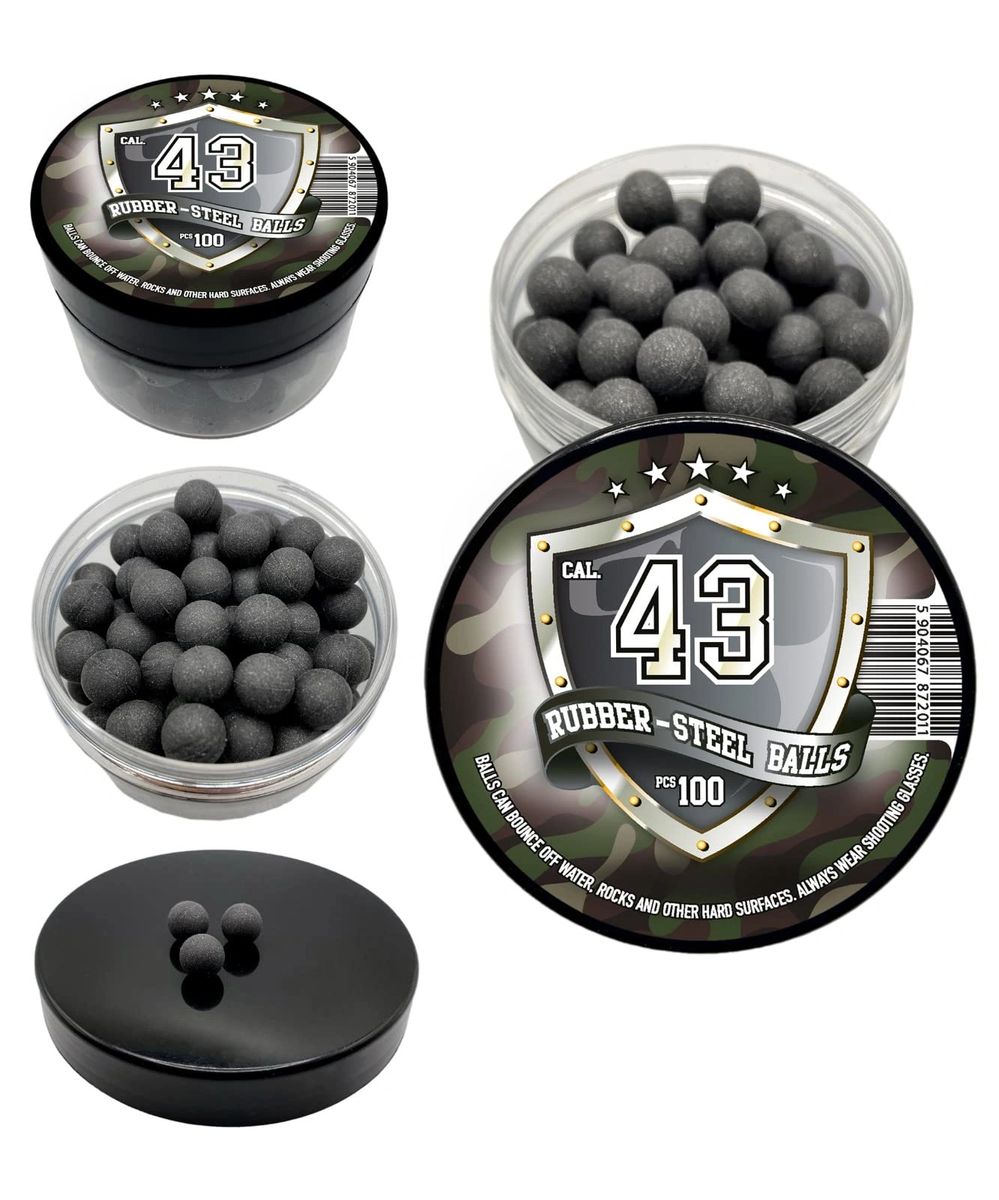 .43 Cal Kinetic Rubber-Steel Rounds (1.8 Grams)
