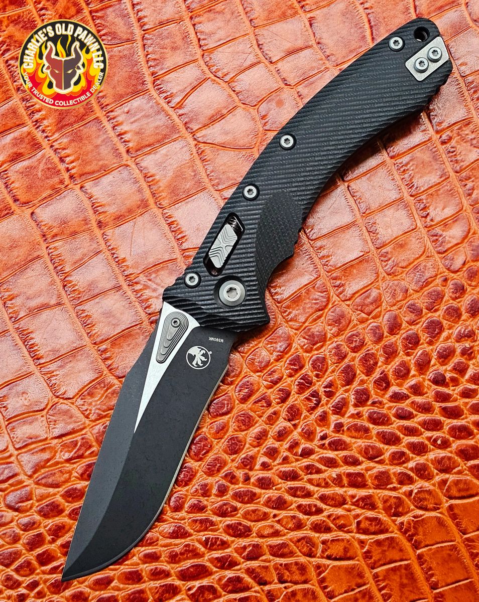 Microtech Amphibian Ram-Lok - Black Fluted G-10 - Black Blade - 137RL-1FLGTBK