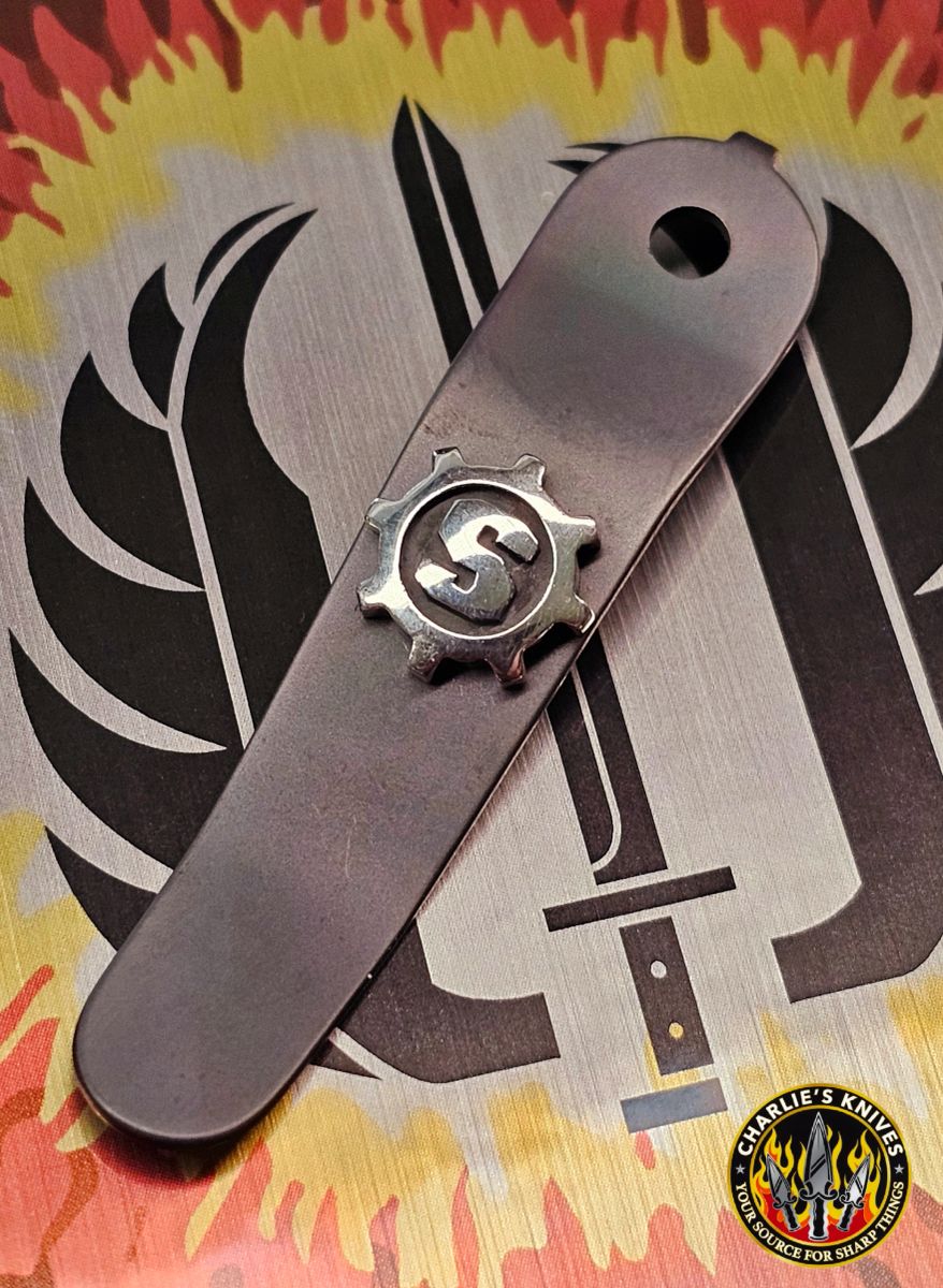 Strider Starlingear .925 High Relief Silver Logo Gray Titanium Clip - New