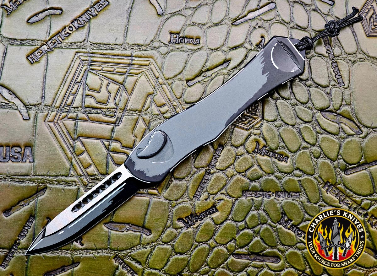 Heretic Hydra V4 MagnaCut - Drop Point Blade - Stealth Gray Cel Shading H407-CS-GRY