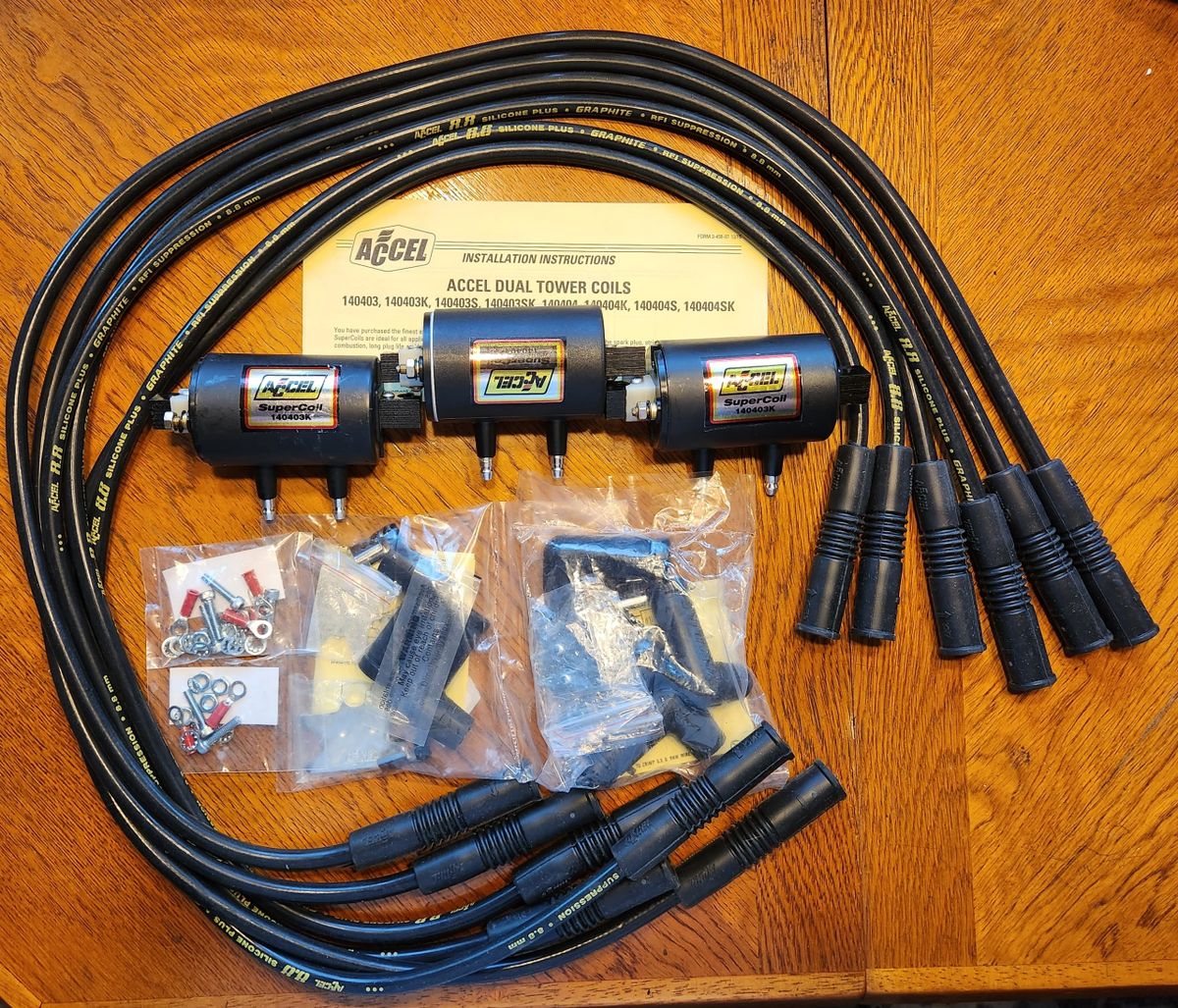 CBX Accel Super Coil Coils Kit w/ 9mm Spark Plug Wires (3 Ohm) - Black