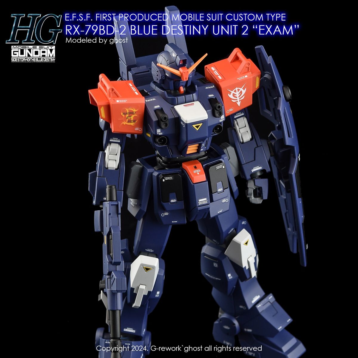 G-REWORK [HG]RX-79BD-2 Blue Destiny Unit 2 "EXAM" Water Slide Decal
