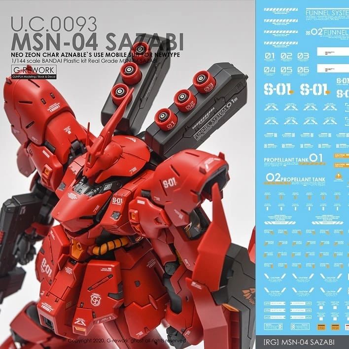 G-REWORK RG Sazabi Water Slide Decal