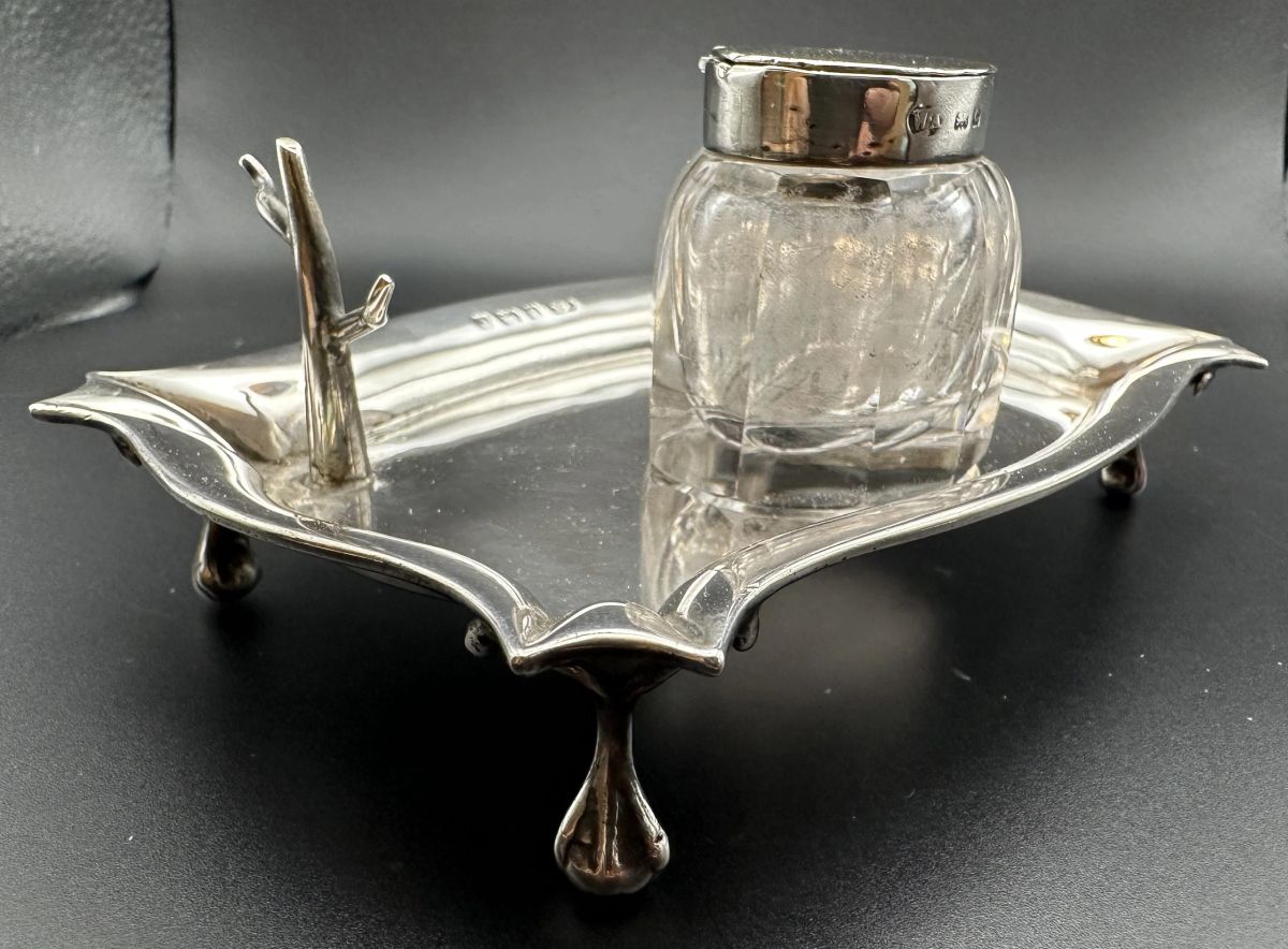 Classic Inkwell on Solid Silver Stand