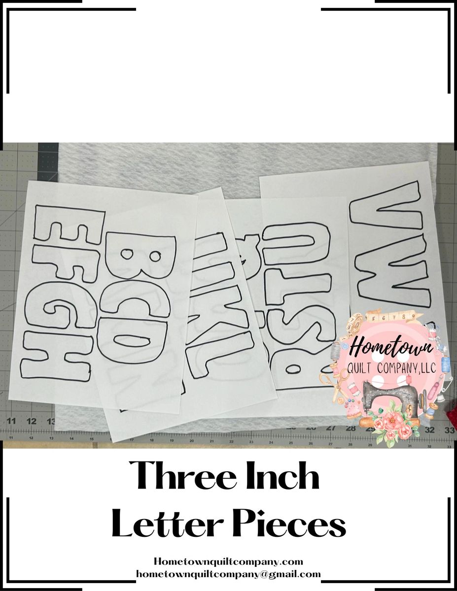 Three Inch Letter Pieces Template