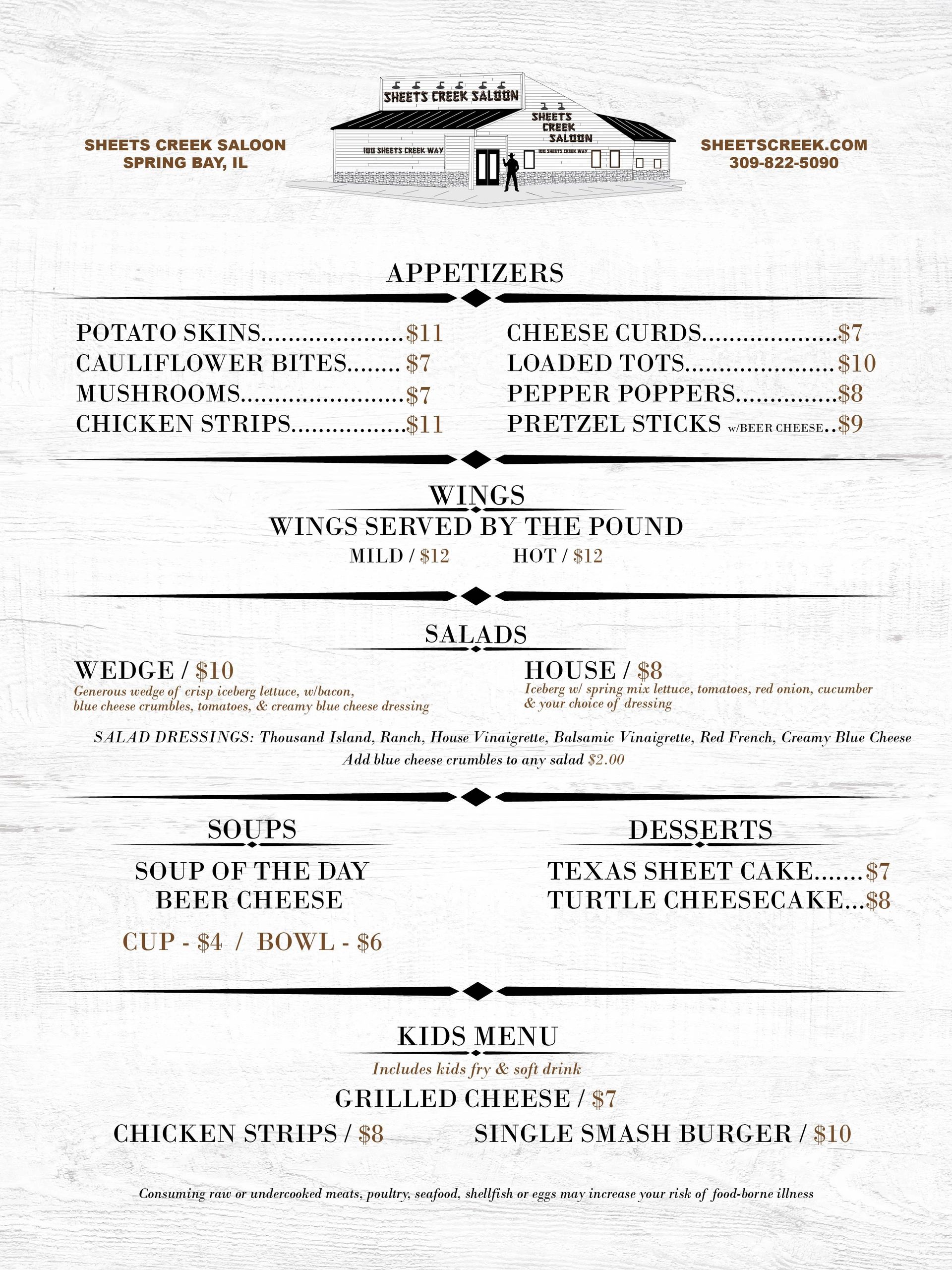 Sheets Creek Saloon - Great Food and Spirits