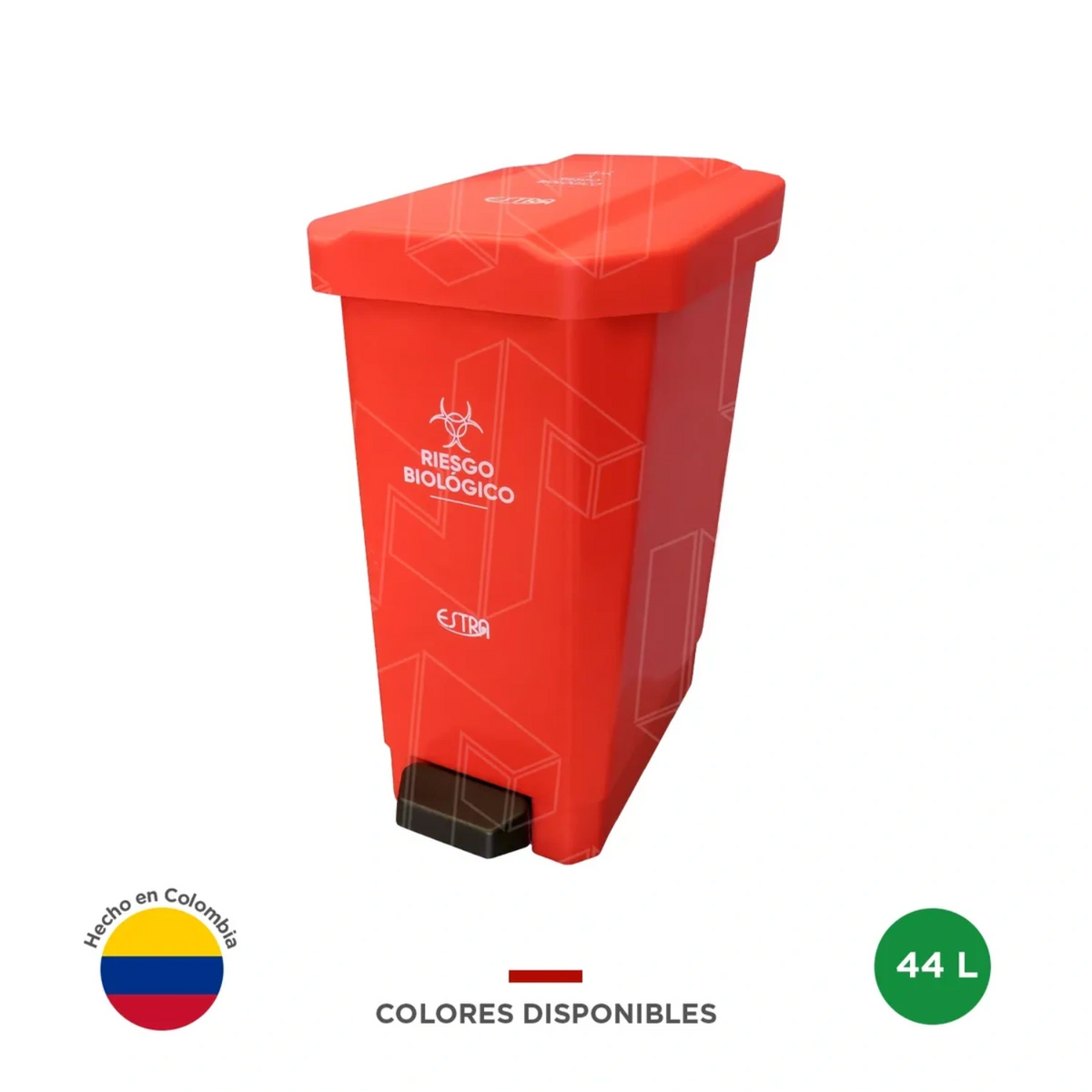 BOTE DE BASURA CON PEDAL ESTRABINS RPBI 44 L