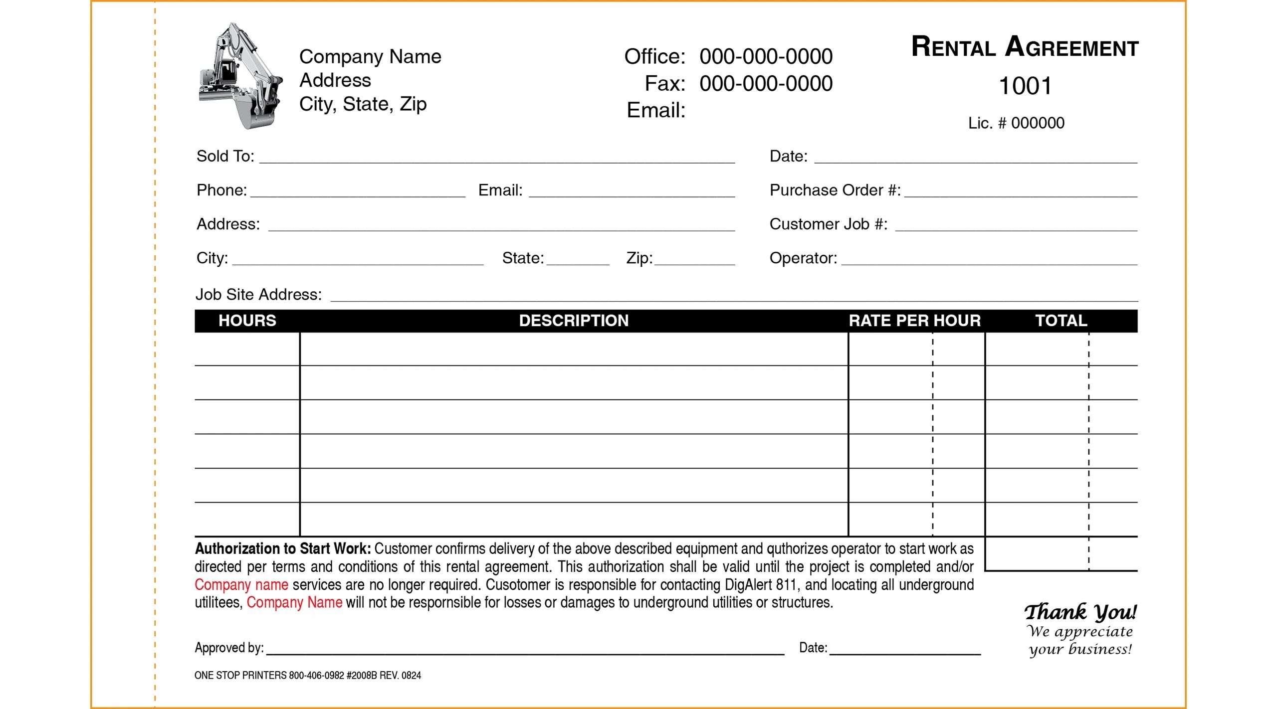Heavy Equipment Rental Agreement