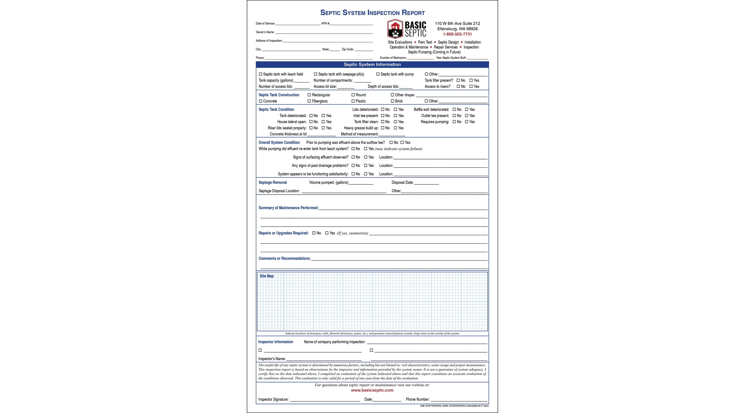 Septic Tank Inspection Report