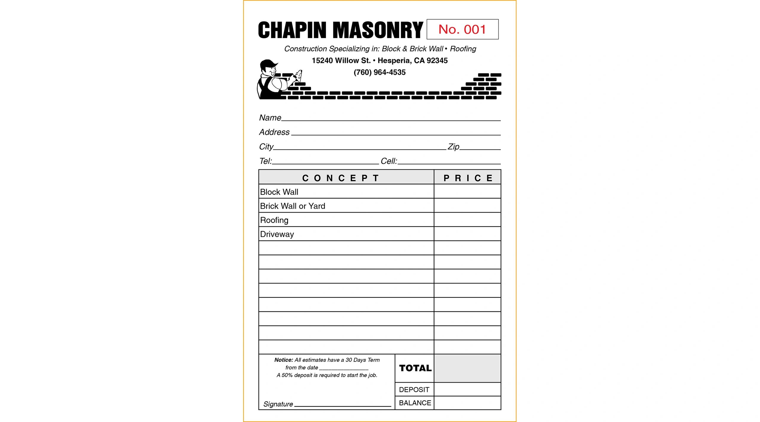 Custom Printed Duplicate and Triplicate Invoices