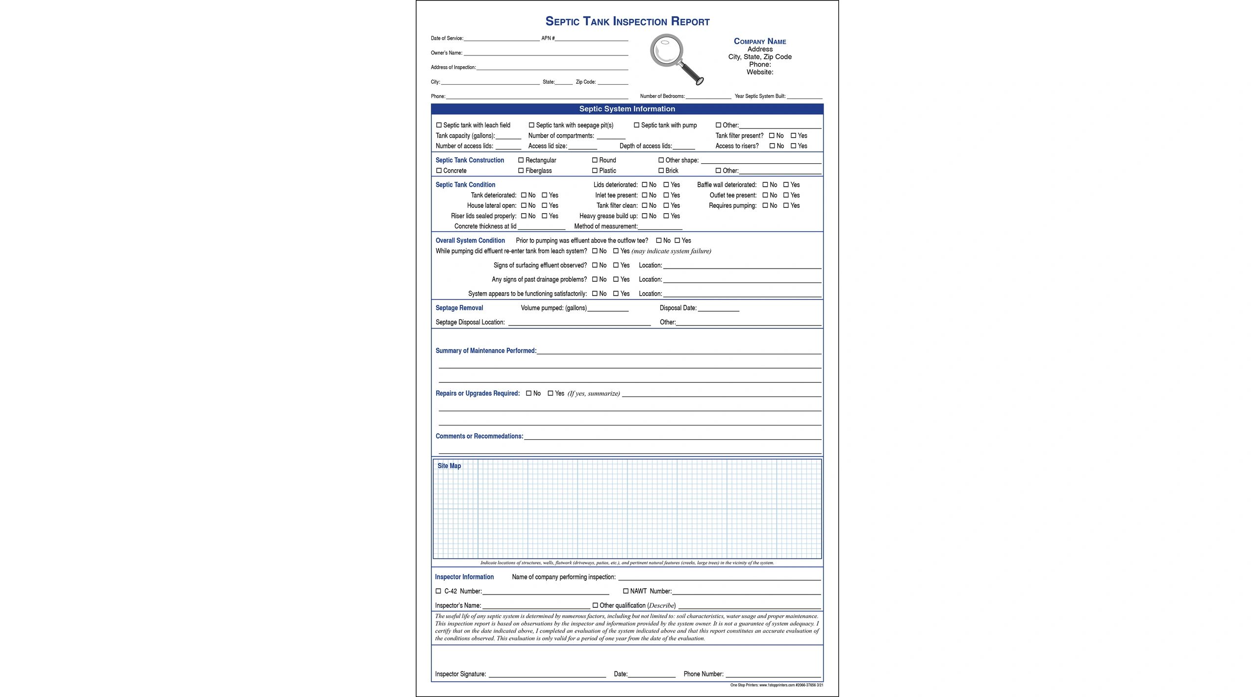 Septic Tank Inspection Report
