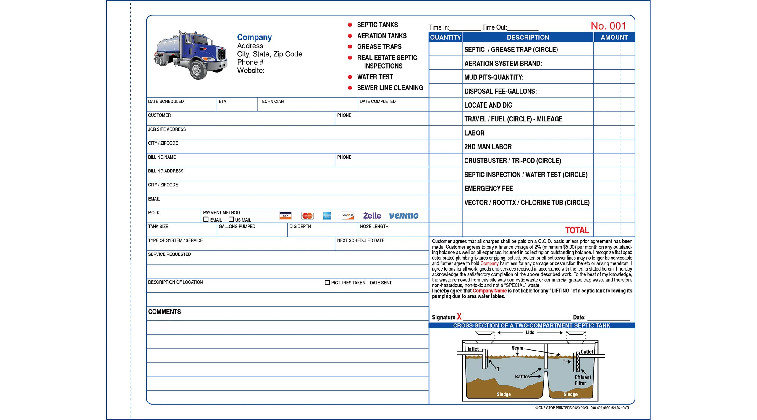 Septic Tank Pumping Receipt
