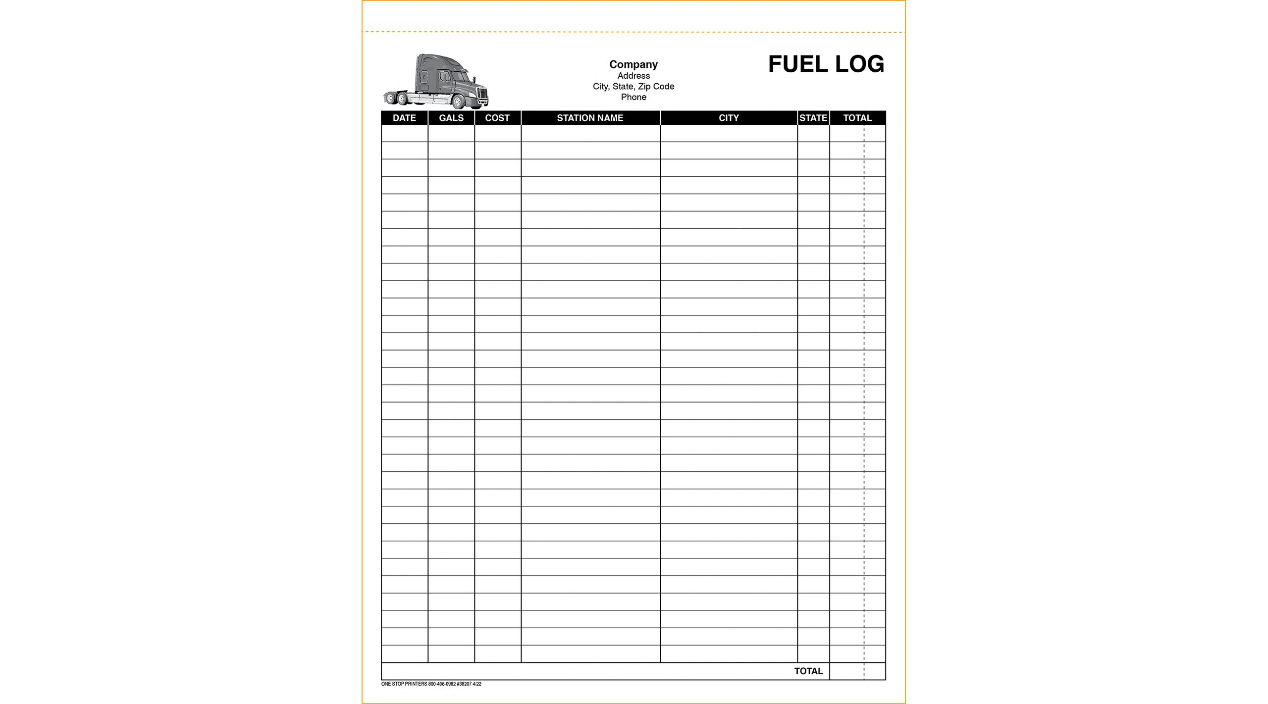 Truck Driver’s Fuel Log