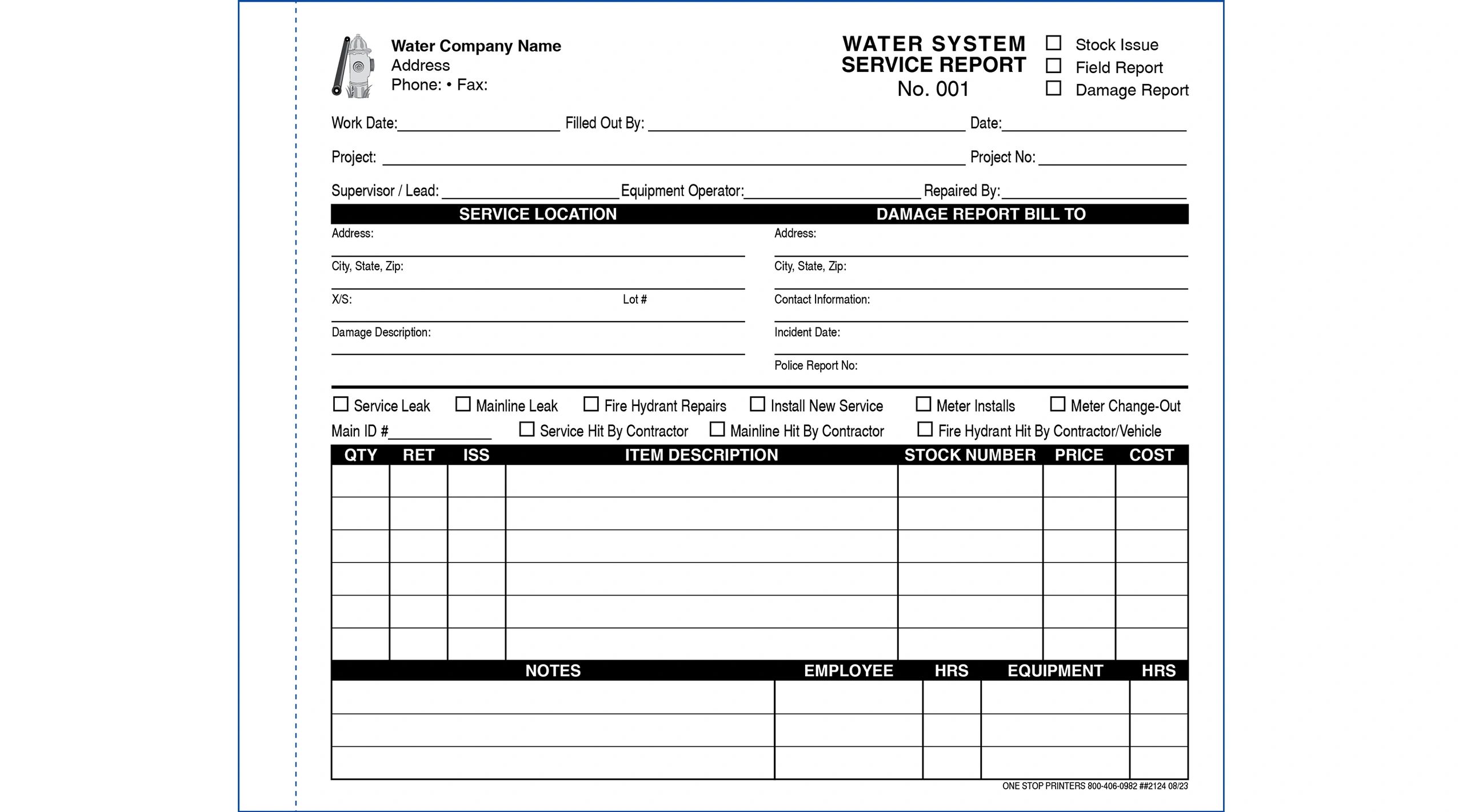 Municipal Water System Service Report