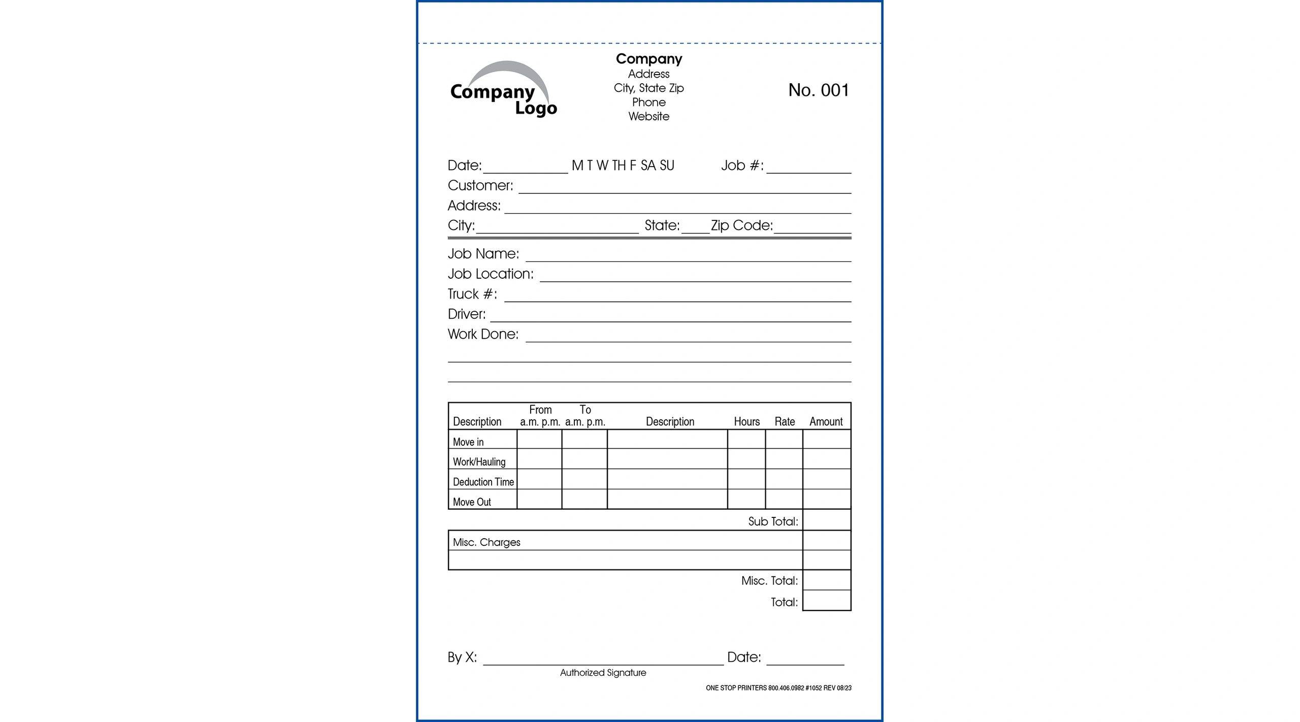 Water Truck Invoice