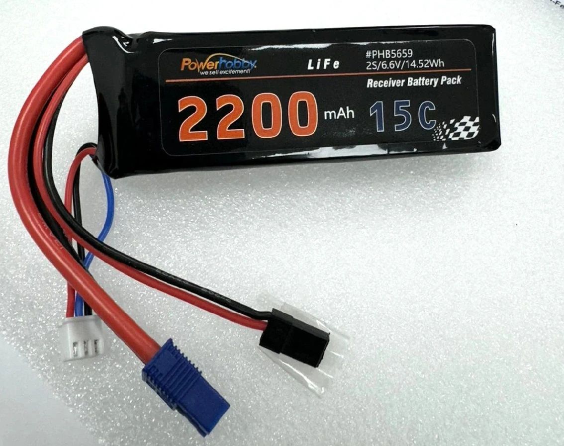 Powerhobby 6.6V 2200mAh 2S LiFe Receiver Battery Universal Receiver EC3