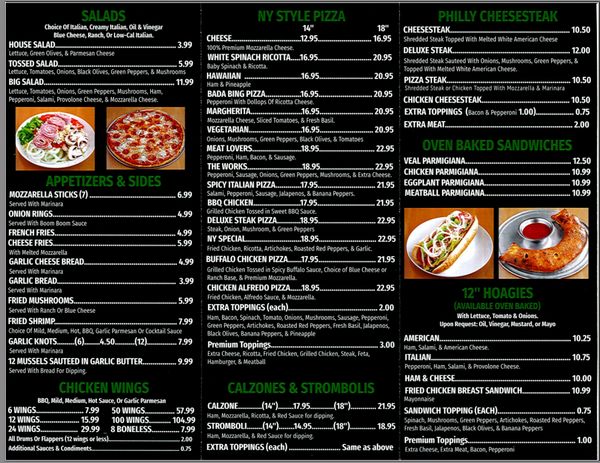 Menu | The Pizza Joint